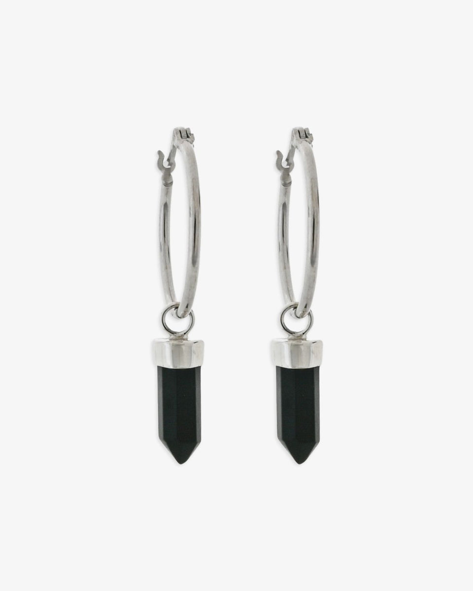 Onyx Point Hoop Earrings – River Nomad